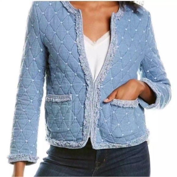 J. McLaughlin | Jackets & Coats | J Mclaughlin Helene Blue Quilted ...